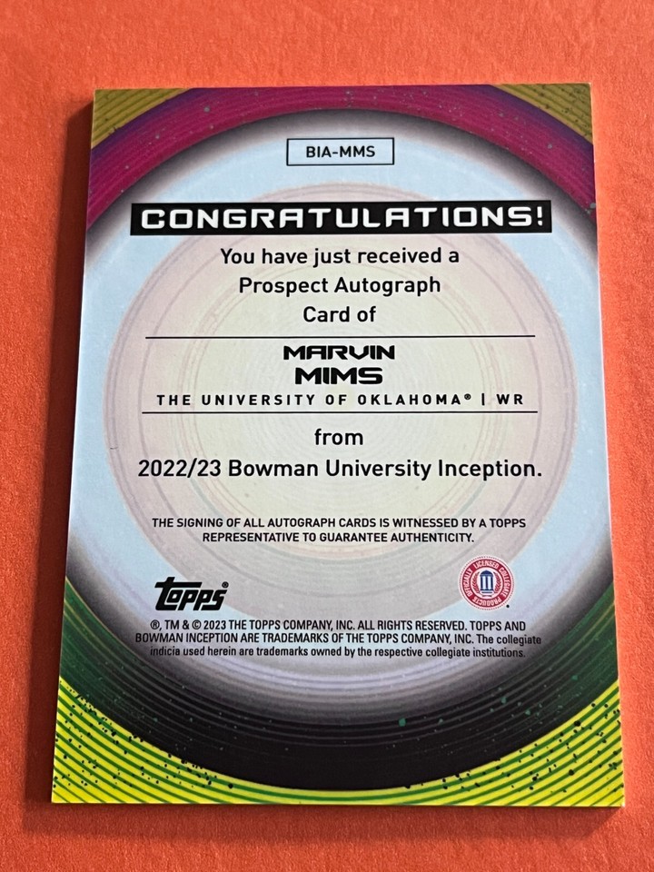 2022-23 Bowman U Inception MARVIN MIMS Auto BRONCOS | eBay
