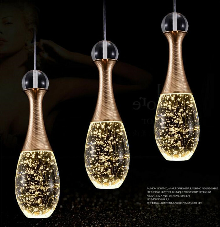 Modern Bubble Crystal Ceiling LED Light Kitchen Bar Pendant Lamp Bar ...