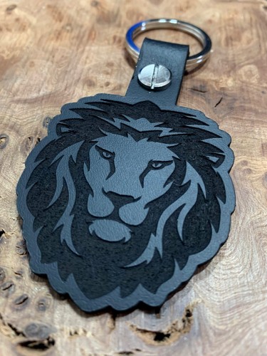 LION BIG CAT Keyring Keychain Key Fob Black Leather Gift | eBay