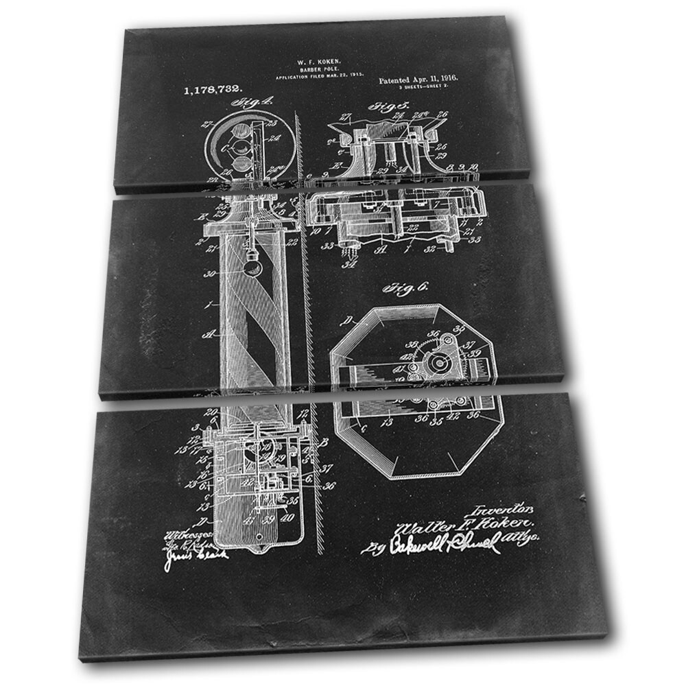 Barber Shave Male Grooming Bathroom TREBLE CANVAS WALL ART Picture ...