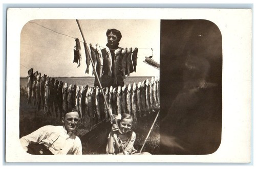 c1910's Family Cached Fishes RPPC Photo Unposted Antique Postcard | eBay