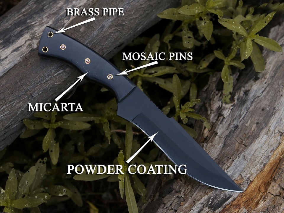 HMC Horizontal Carry Knife, Handmade High Carbon Steel Full Tang Deer ...