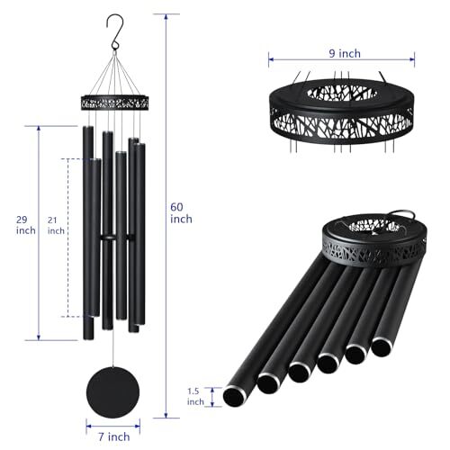 60" Extra Large Wind Chimes for Outside Deep Tone, Deep Tone 60 ...