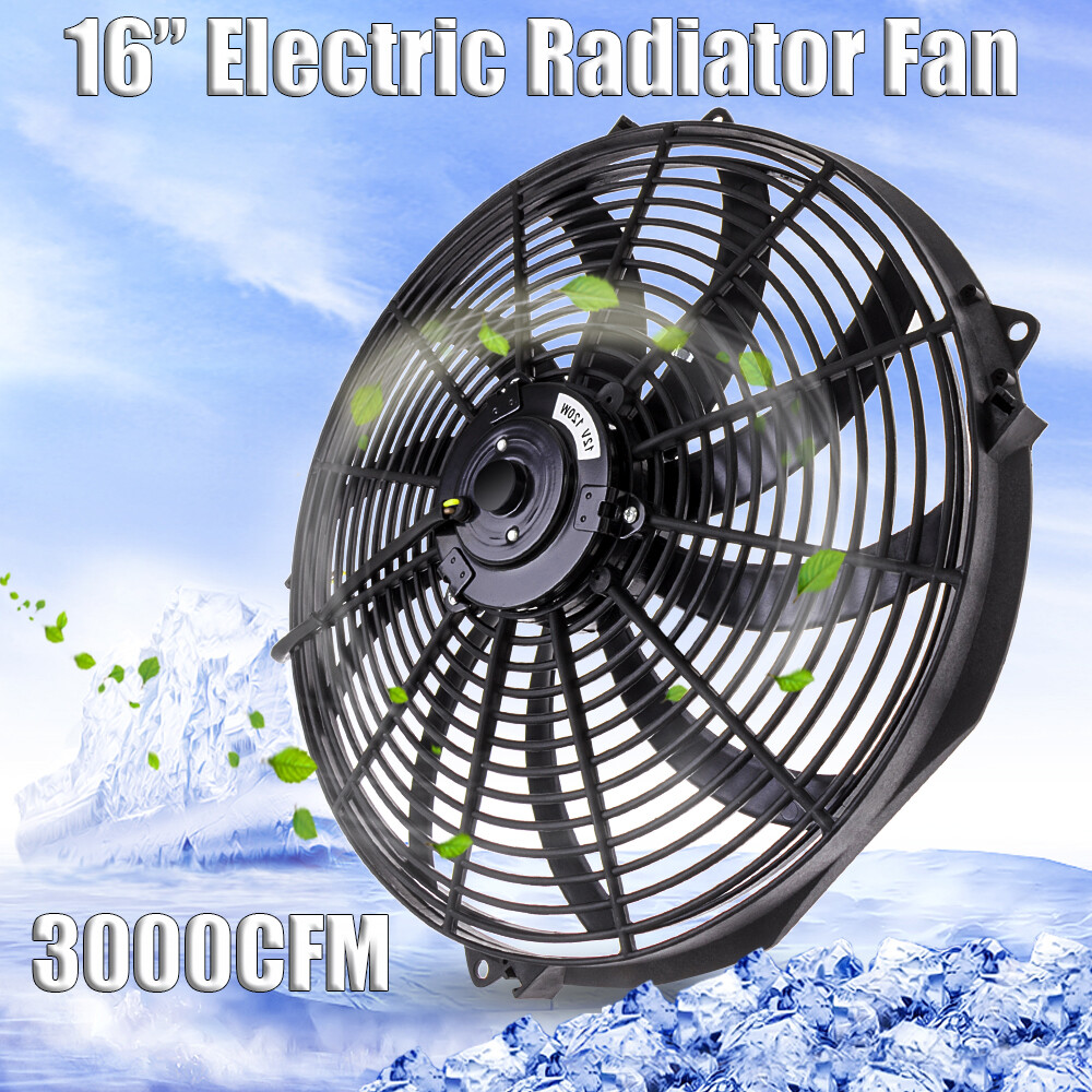 16“ HIGH 3000+CFM Electric Radiator Cooling Fan + Thermostat Wiring ...