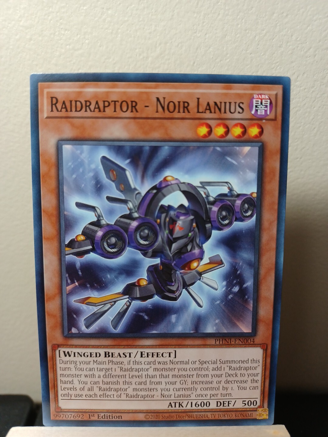 PHNI-EN004 - Raidraptor Noir Lanius - Common 1st Edition - YuGiOh! TCG ...