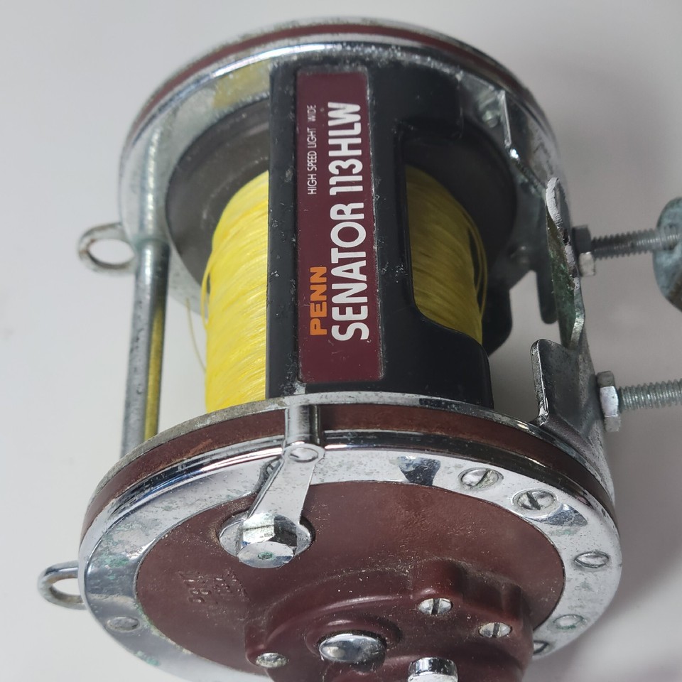 Penn 113HLW Senator 4/0 Wide Fishing Reel w/Aluminum Spool in Good ...