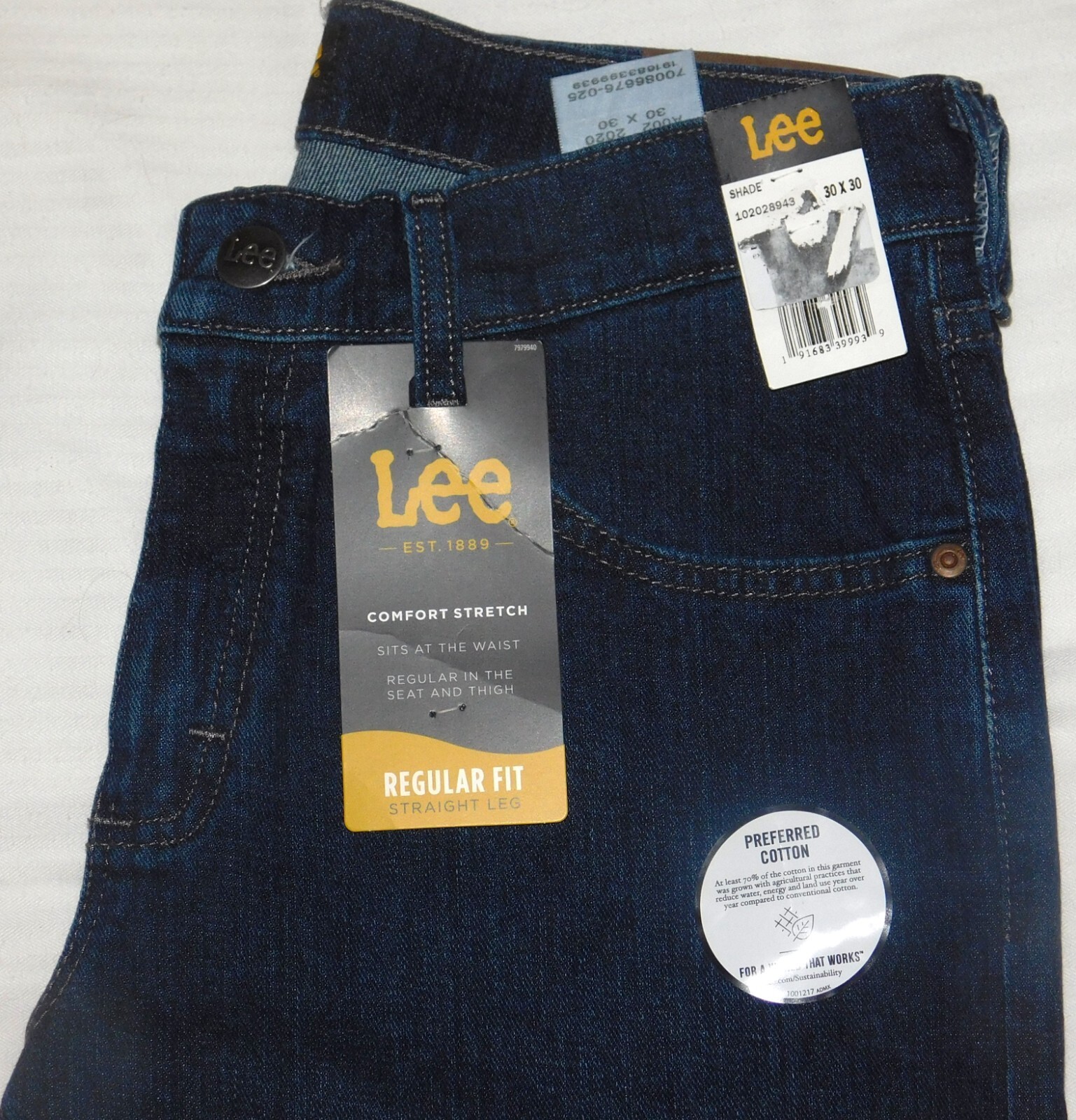 LEE Regular Straight Jeans Stretch Regular in Seat and Thigh Dark Blue ...