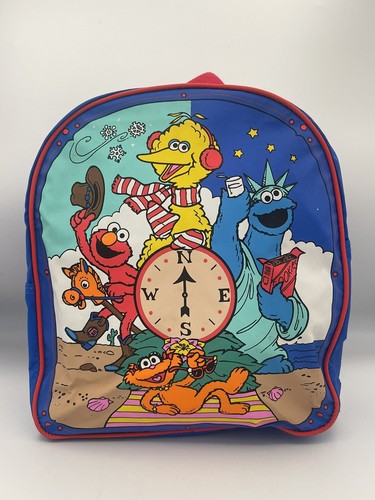 Vintage Sesame Street Kids Backpack Romar Intl. Henson Elmo Big Bird ...