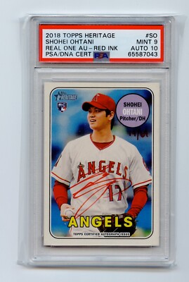 2018 Topps Heritage Real One Red Ink Autograph Shohei Ohtani 19/69 RC ...