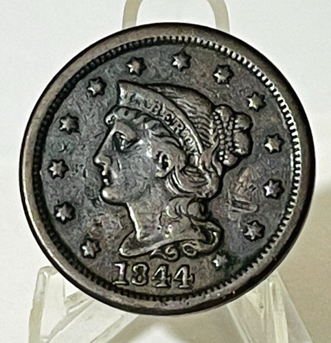 1844 Large Cent US Penny Braided Liberty Classic Early Coin #312B | eBay