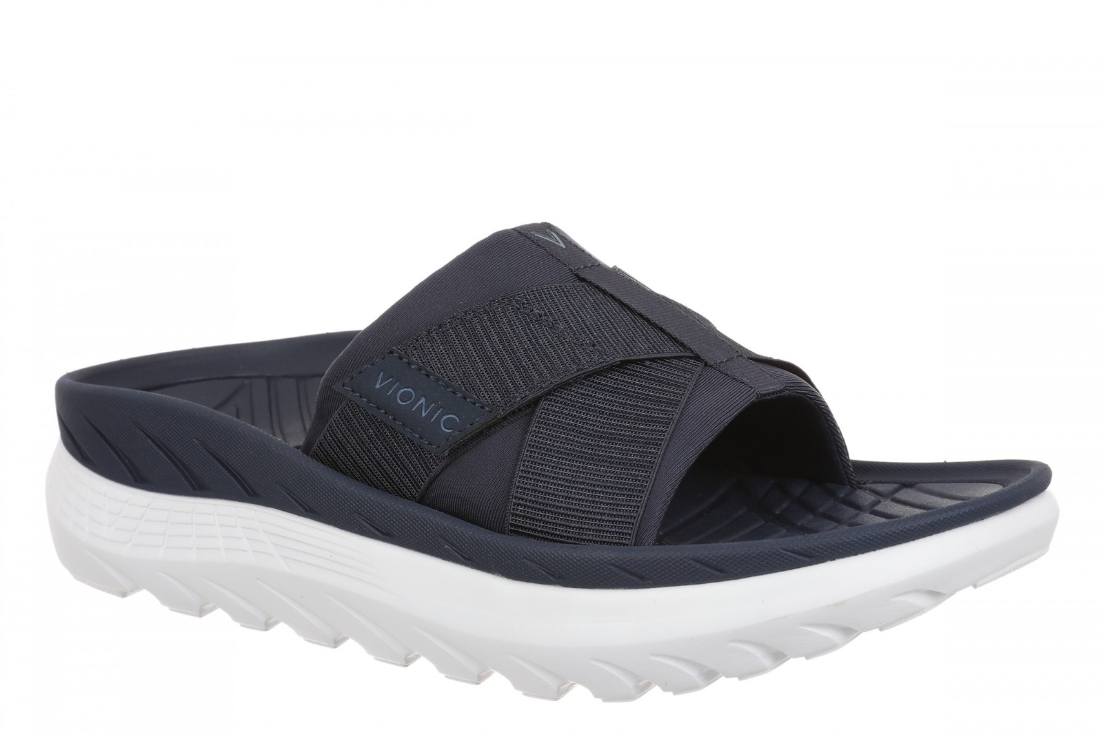 Vionic Rebound Unisex Recovery Slide Sandals - Comfort & Navy/White - 8 ...