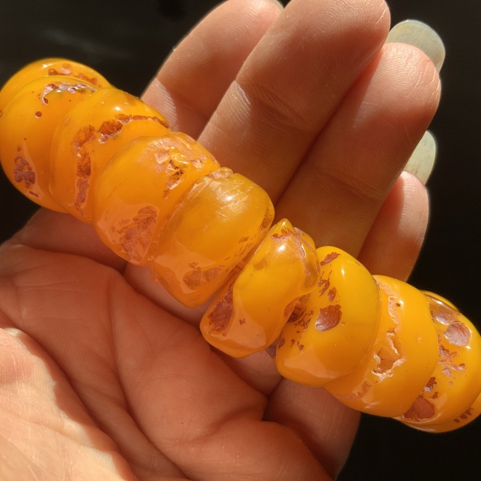 Crystal Chunky Baltic Honey Amber Bracelet 90g Calming Energy/Healing ...