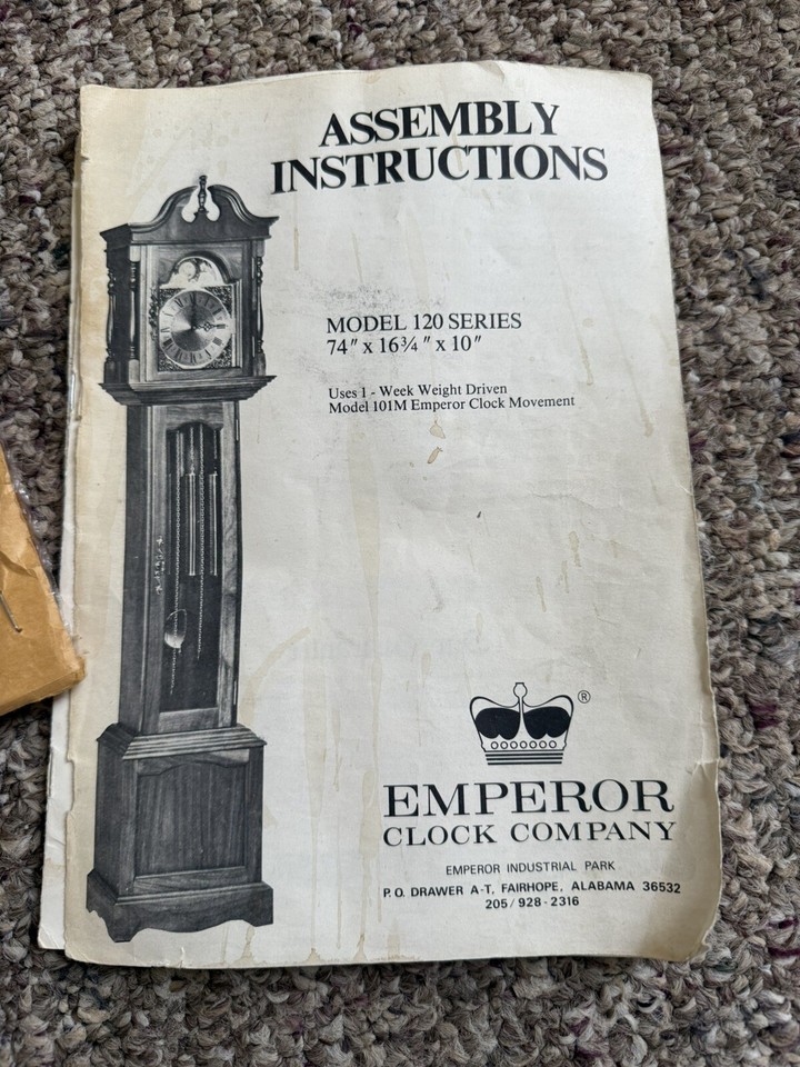 Beautiful Emperor Model 101 Grandfather Clock ~ Handcrafted 1979 ...