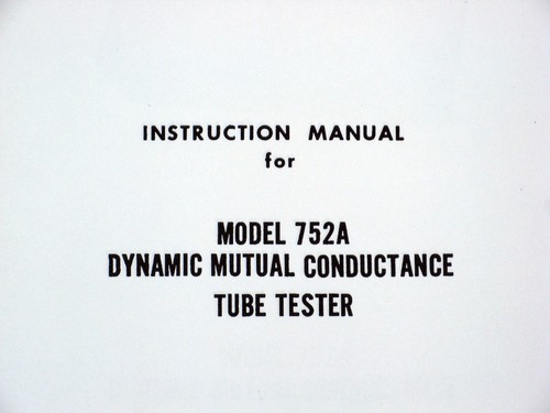 HICKOK 752A / CA-4 INSTRUCTION MANUAL and Calibration Procedure | eBay