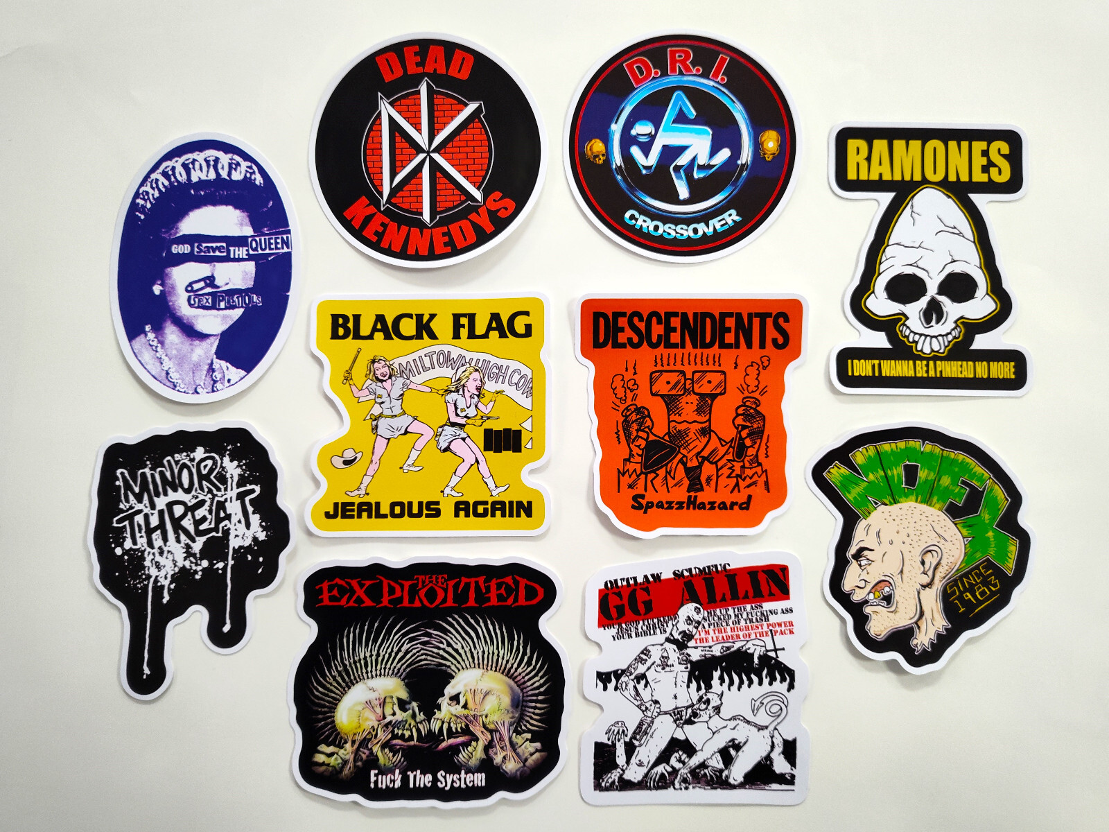 Punk Vinyl Sticker Pack (10) SET 25 rock band crust hardcore ska emo oi ...