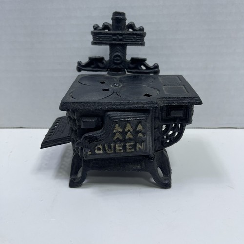 Vintage QUEEN Salesman's Sample Miniature Cast Iron Stove Dollhouse ...