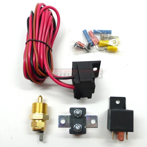 Electric Fan Wiring Install Kit Complete Thermostat 30 Amp Relay 185 ...