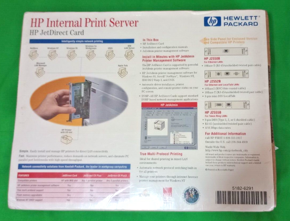 Hewlett Packard HP Internal Print Server HP JetDirect Card | eBay