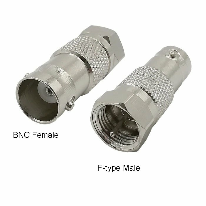 2 Pcs BNC Female to F Type Male Coax Coaxial Cable Connector Adapter ...