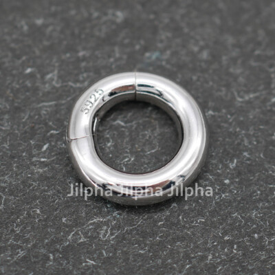 Sterling Silver Large Open Jump Ring Link Lock Enhancer Bail Connector ...
