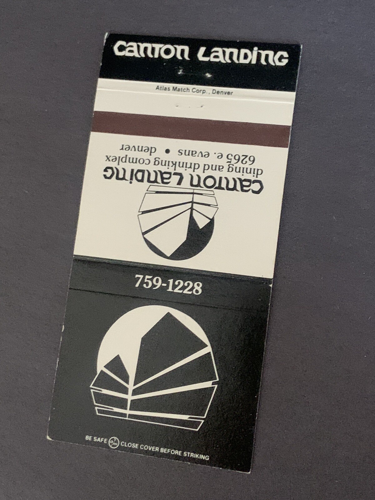 Vintage Colorado Matchbook: “Canton Landing” Denver, CO | eBay