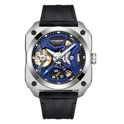 HANBORO Men Automatic Watch Luxury Mechanical Wristwatch Square ...