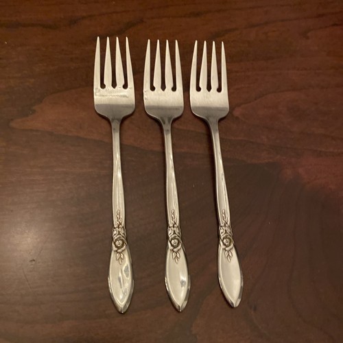 Oneida Community SPRING ROSE Stainless Salad Forks Set Of 3 | eBay