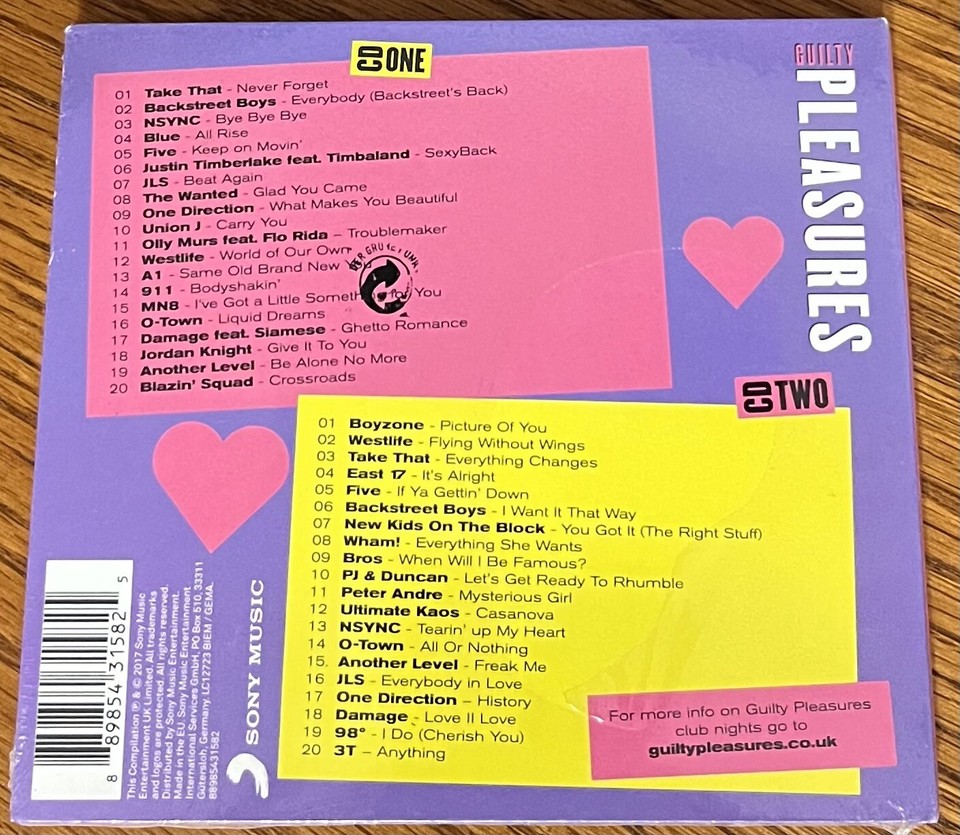 VARIOUS "GUILTY PLEASURES-HEART THROBS" BRAND NEW ORIGINAL 2017 UK 2CD ...