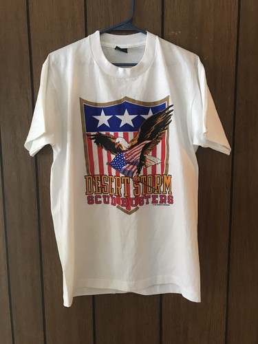 Vintage Desert Storm Scud Busters T-shirt Large 1991 20x26 Screen Stars ...