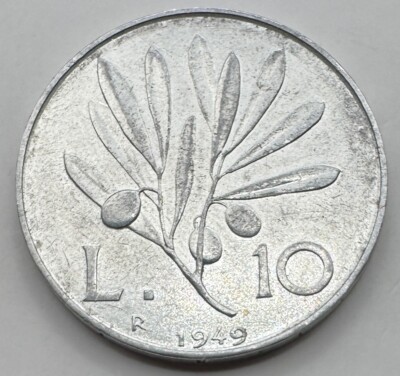 1949 R Italy 10 Lire Coin - Italian Ten Lire - Repubblica Italia - Free ...