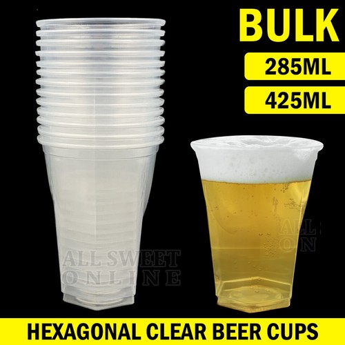 Plastic Cup 285ml 425ml Clear Hexagonal Beer Tumbler Drinking Water Cup ...