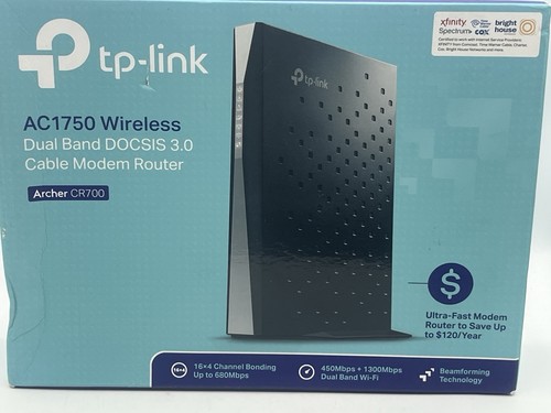 TP-Link Archer CR700 16x4 DOCSIS3.0 AC1750 Wireless Wi-Fi Cable Modem ...