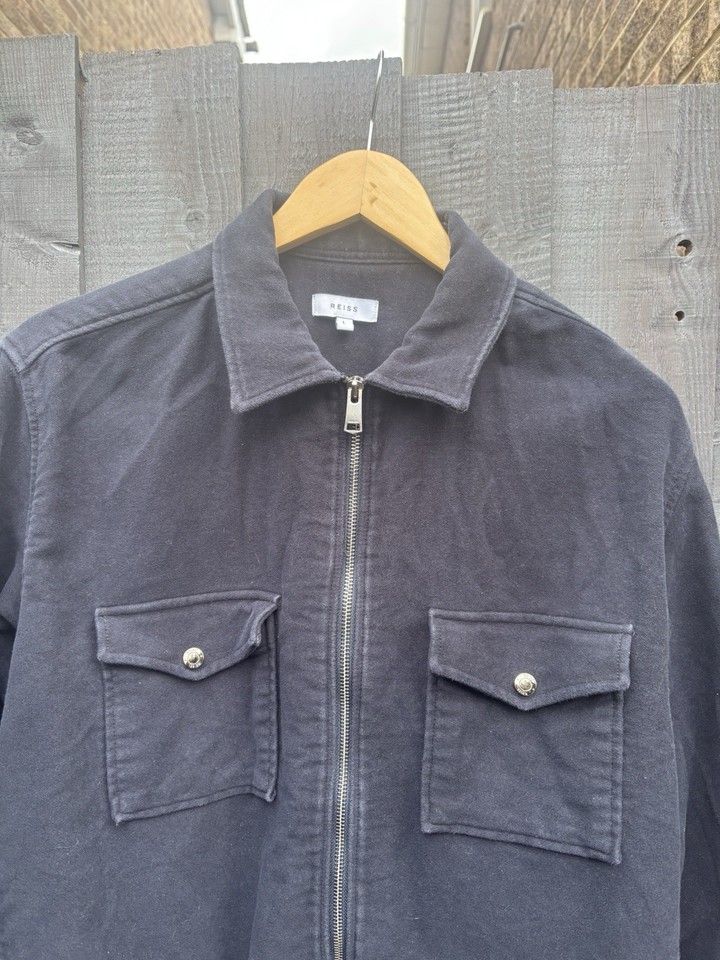Reiss Vice Navy Shacket/Overshirt Size Large | eBay UK