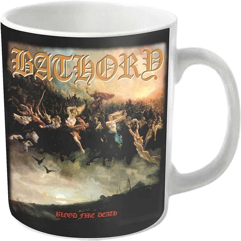 BATHORY Mug Blood Fire Death Band Logo Official White Boxed One Size ...