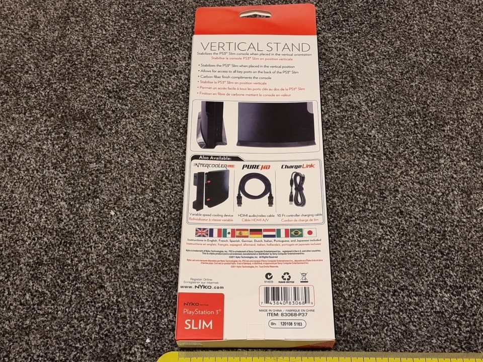 SONY PLAYSTATION 3 PS3 SLIM VERTICAL CONSOLE STAND BRAND NEW! Carbon ...