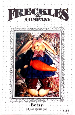 Needlecraft Sewing Pattern Freckles & Co Stuffed Bunny Rabbit 12.5 ...