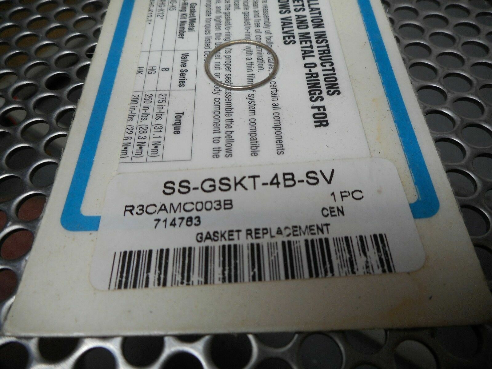 Swagelok SS-GSKT-4B-SV R3CAMC003B 714763 Gaskets And Metal O-Rings (Lot ...