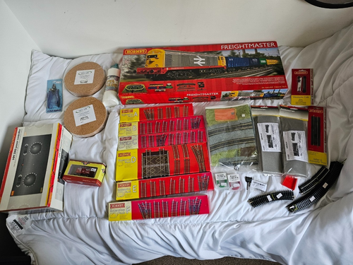 HORNBY BUNDLE FREIGHTMASTER WITH TRACK PACKS A - F AND HM 2000 POWER ...