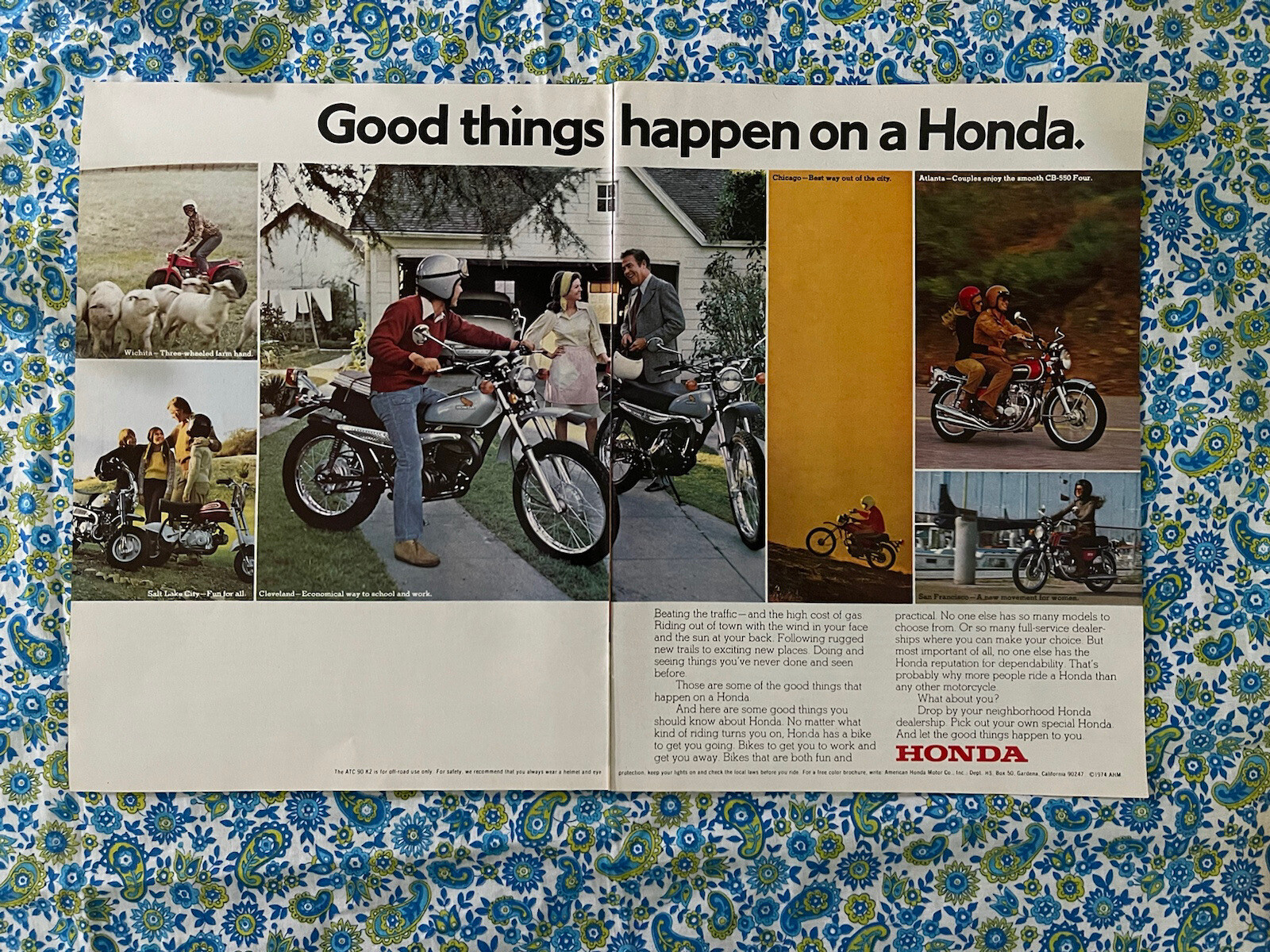 Vintage Honda Motorcycle Ads