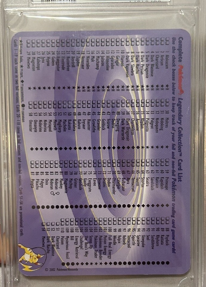 2002 CHARIZARD BOX TOPPER REVERSE HOLO LEGENDARY COLLECTION POKEMON PSA ...