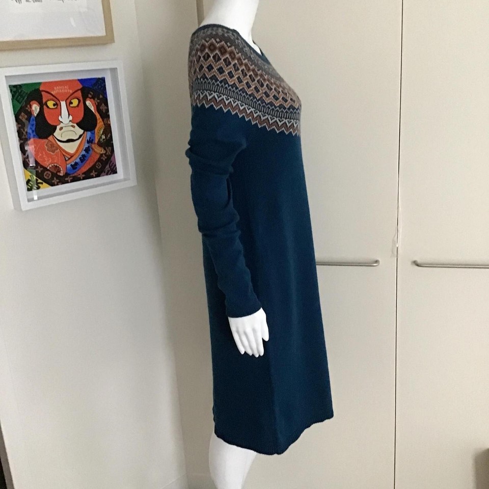 Seasalt Cornwall Teal Blue 'Icelandic Raincloud' Dress/Size 10/ECO Dry ...