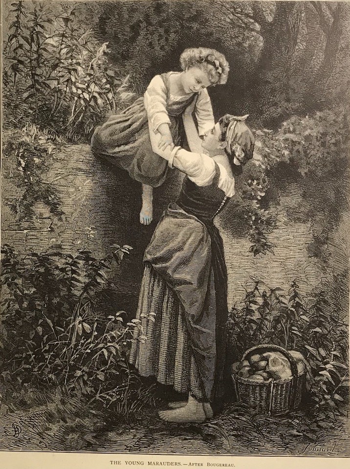 1875 Victorian Art Engraving, The Young Marauders -Bougereau, Engr. J.S. Davis | eBay