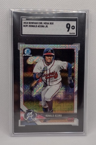 2018 Bowman Mega Box Ronald Acuna Jr. CHROME Running #BCP1 RC SGC 9 ATL ...