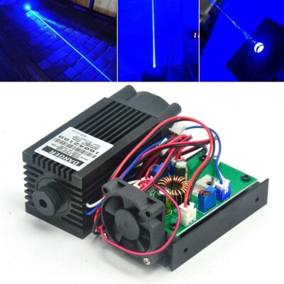 High Power 450nm 4W Adjustable Blue Laser Diode Dot Module Engraver 12V ...
