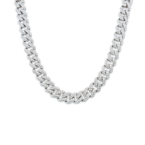 925 Silver Cubic Zircon Micro Setting Chain for Men - A Contemporary ...