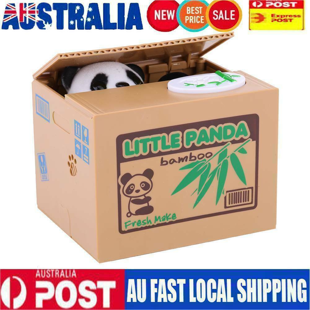 Panda Piggy Bank Automatic Stealing Coin Cents Penny Money Box Kids ...