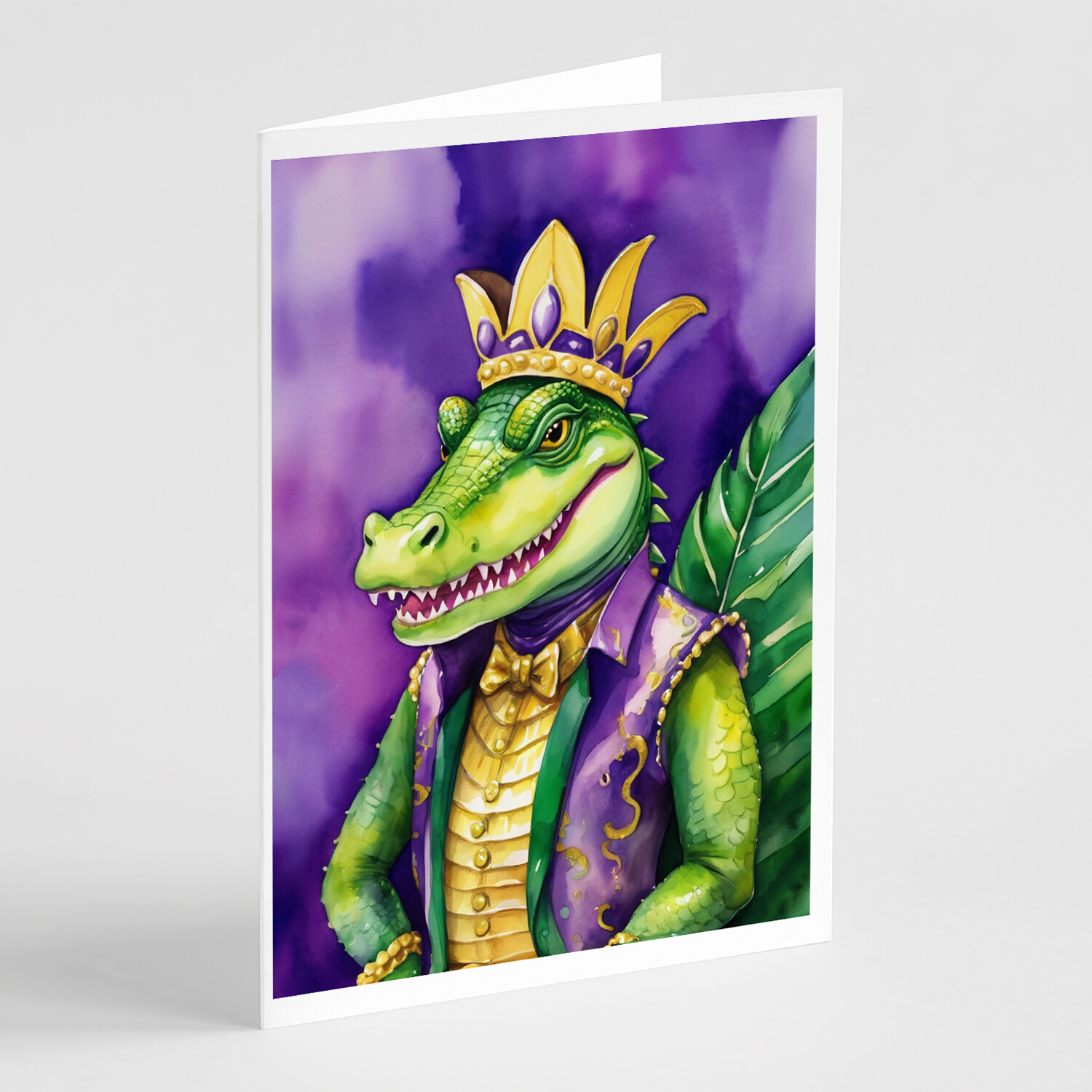 Alligator King Queen of Mardi Gras Cards and Envelopes Pack of 8 ...