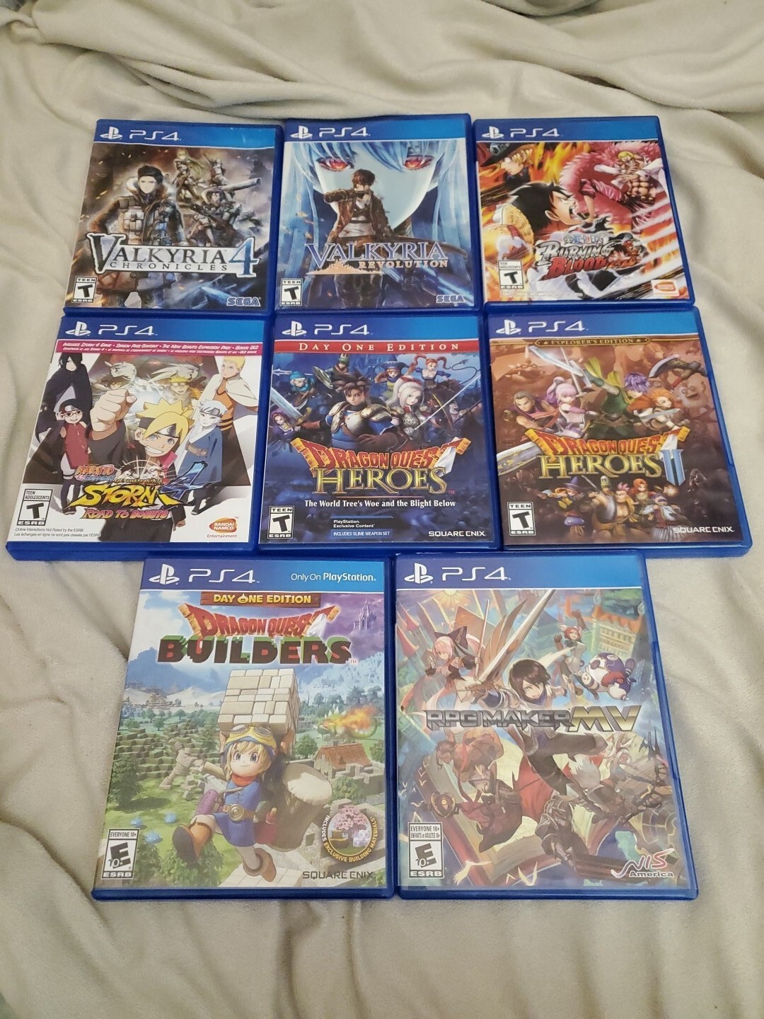 Lot Of 8 Anime PS4 Games - RPG Maker / Dragon Quest / One Piece ...