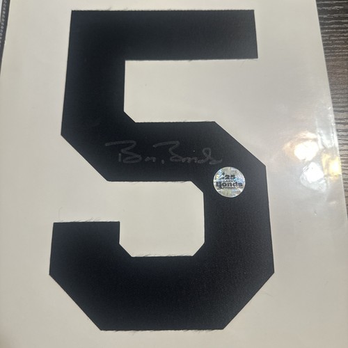 Barry Bonds signed #5 Jersey number autograph 25 authenticated sticker ...