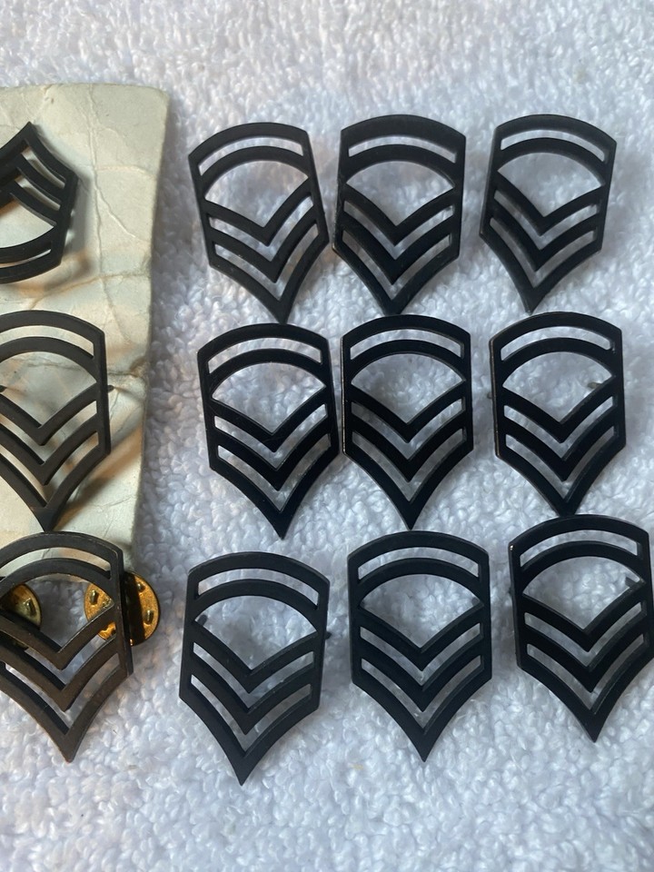 Lot of 17 US Army Sergeant 1st Class Black Toned Metal Chevrons | eBay